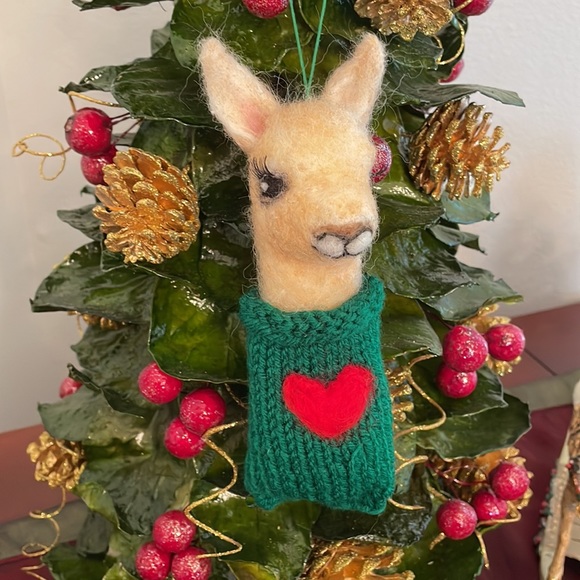 Hand Crafted | Holiday | Hand Crafted Artisan Needle Felted Llama In A ...